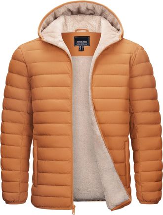 Magcomsen Herren Gef&uuml;tterte Winterparka Winddicht Daunenjacke Outdoor Fleecejacke M&auml;nner Wasserdicht Wasserabweisende Skijacke Wandern Camping Jacke Verdickt Wa