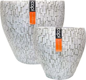 Capi Europe - bloempotten wit 39 cm - set van 2