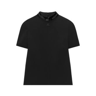 Courr&egrave;ges Oberteil - - Tops - Damen - Schwarzk - 2XS