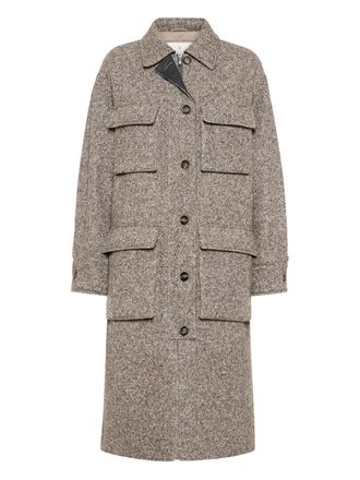 Brunello Cucinelli veste à motif de chevrons - Marron