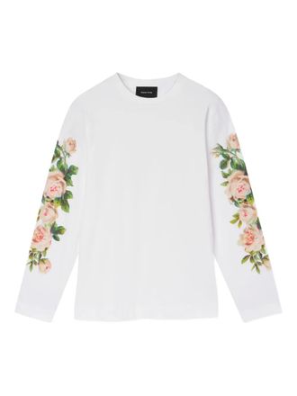 Simone Rocha t-shirt à motif floral imprimé - Blanc