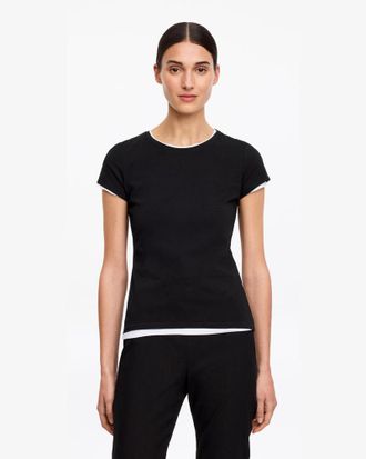 Arket Schmales T-Shirt Mit Fl&uuml;gel&auml;rmeln -Schwarz