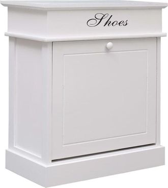 vidaXL Vidaxl - Armoire à chaussures Blanc 50 x 28 x 58 cm Bois de Paulownia