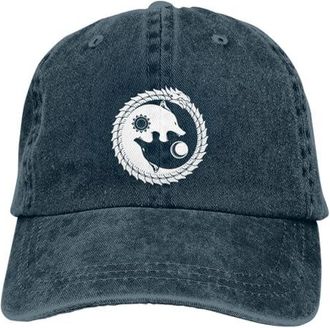 Generic Casquette de baseball d&eacute;t&eacute; avec visi&egrave;re solaire Dragon Deux loups Hati et Skoll Devour The Sun and The Moon Hip Hop Casquette Viking Cowboy Chapeau &agrave; 
