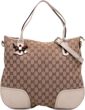 Gucci Hobo Bags - GG Canvas Princy Satchel - Gr. unisize - in Braun - f&uuml;r Damen