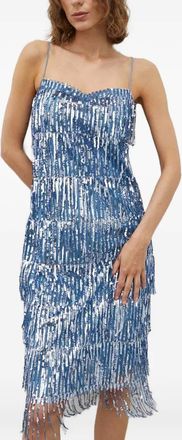 Samsøe & Samsøe robe brodée de sequins à franges - Bleu