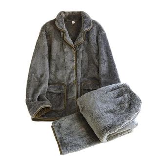 Generic Surv&ecirc;tement dint&eacute;rieur pour homme - Hiver chaud et moelleux - En polaire - Confortable - Pour les loisirs - Pyjama chaud - En flanelle - 2 pi&egrave;ces - En