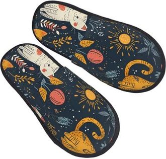 Generic Chat Fleur Feuilles Chaton Mignon Homme Femme Slippers Chaud Chaussons Confortable Chaussures De Maison Pour Ext&eacute;rieur Int&eacute;rieur Hiver L