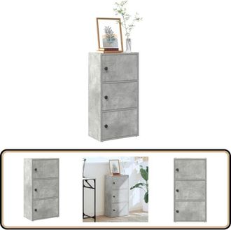 vidaXL Vidaxl - Bücherregal Betongrau 40x24x77 cm Holzwerkstoff