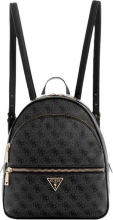 Guess Femme, Sacs, Noir, Taille: ONE Size Geometric Manhattan Large Backpack