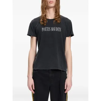 Ann Demeulemeester Slogan-print Washed-out T-shirt