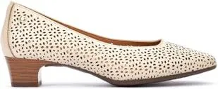 Pikolinos Chaussures &agrave; Talon en Cuir MANISES pour Femme Color Marfil