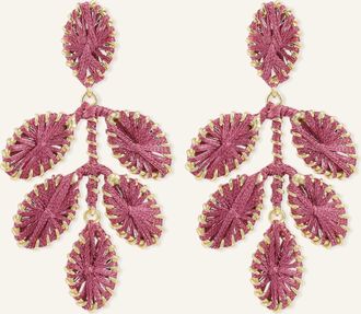 Lott. Gioielli Lott.Gioielli Ohrh&auml;nger Beatrice Ce Si Flower Leafs Earring M Dark Fuchsia By Glambou gold