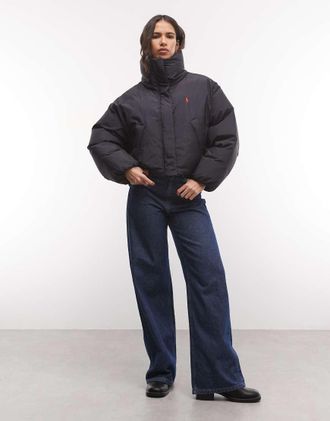 Polo Ralph Lauren boxy Pufferjacke in Polo Black-Schwarz