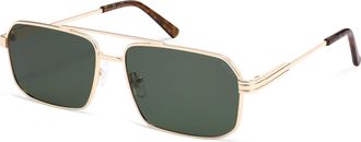 Sojos Retro Gro&szlig; Quadratisch Polarisierte Sonnenbrille Herren Damen Vintage Rechteckige Metall UV400 Schutz Brille Outdoor f&uuml;r Fahren Angeln Reisen SJ1246, 