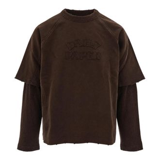 Daily Paper Clothing Boxy Kontrast&auml;rmel Raglan T-Shirt - - Tops - Herren - Braun - S
