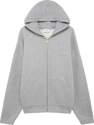 Autry Femme, Sweatshirts et sweats &agrave; capuche, Gris, Taille: 44 FR Sweat &agrave; capuche zipp&eacute;