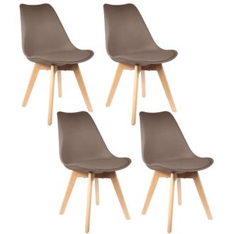 The Home Deco Factory Chaise scandinave avec assise rembourr&eacute;e (Lot de 2)