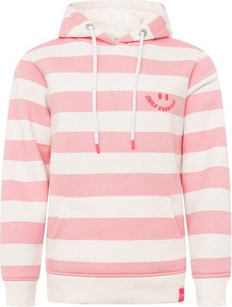 Zwillingsherz Hoodie Streifen Smile Everyday Blockstreifen, pinke Stickerei, K&auml;ngurutasche, Kapuze