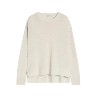 Max Mara Femme, Pulls, Blanc, Taille: 36 FR Jersey de fil de lin