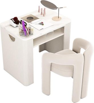 Generic Manicure Table Station Modern Heavy Duty, Marble, with Drawers and Suction, Multifunctional Storage Design, Professional Double-Layer Manicurist,Al100