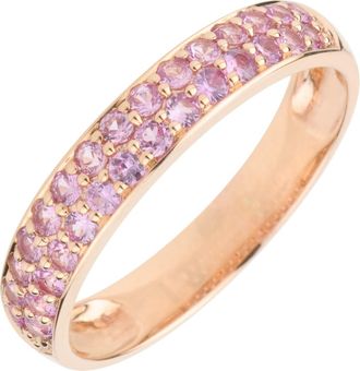 Edenly Ring Paradiesvogel - Zweierreihe - Roségold und Rosa Saphir