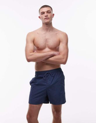 Tommy Hilfiger Short de bain avec cordon de serrage et bande logo sur le c&ocirc;t&eacute; - Bleu