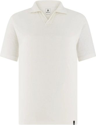 Boggi Milano Homme, Tops, Blanc, Taille: 2XL Polo en Jersey de Lin Stretch