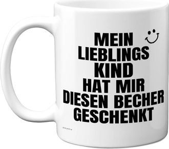 Stuff4 Mein Lieblings Kind Tasse Papa Mama Geschenk - Lustige Geburtstagsgeschenke f&uuml;r Papa Mama, Geschenkidee - 11oz Kaffeetasse Keramik, Sp&uuml;lmaschinenfest,