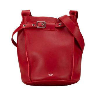 Celine Pre-owned Sac Seau Grand Mod&egrave;le Bandouli&egrave;re en Cuir - Femme - Pre-owned - Rouge - Taille: ONE Size