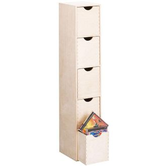 ZELLER Bo&icirc;te pour petits objets, 5 tiroirs, en bois, mini &eacute;tag&egrave;re pour d&eacute;coupage - 86x21x18 cm