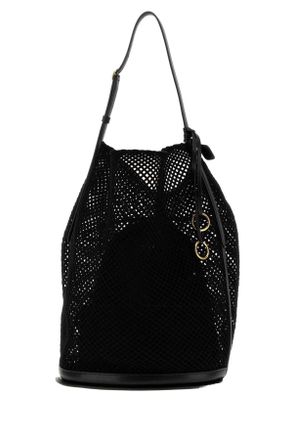 Alaia Womens Black Mesh Large Hip Bucket Bag Noir Borse A Mano