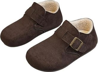 Generic Large Taille Chaussons Femme Hiver Doux, Bride R&eacute;glable Slip-on Mules, Mini Bottines Chaussures De Neige en Daim Chaussons De Maison Patate pour Int&eacute;r