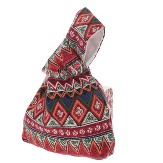 Aboofan Cotton Wrist Bag Rote Ethno stricktasche Handgefertigte Multifunktionale Handgelenktasche F&uuml;r Frauen Und M&auml;dchen Zur Aufbewahrung Von Strickwerkzeugen