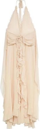 Blumarine Femme, Robes, Beige, Taille: 38 FR Ruffled Trim Gown