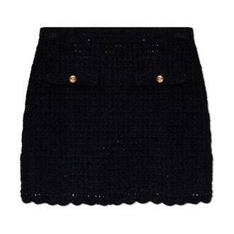 Ganni Geh&auml;kelter Minirock - - Skirts - Damen - Schwarzk - S