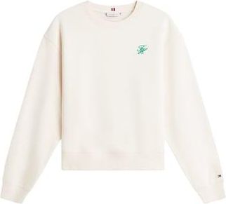 Tommy Hilfiger Sweat droit &agrave; broderie en coton m&eacute;lang&eacute;