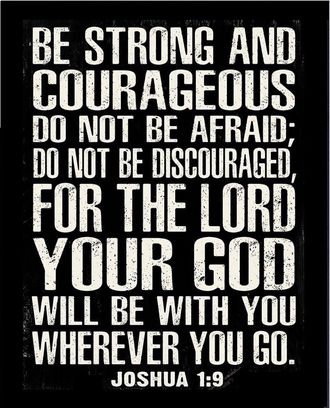 Generic Scripture Wall Decor for Men - Be Strong and Courageous Wood Plaque, Rustic Christian Gift for Him, Farmhouse Office or Home Sign(Unframed,08x12inch(2